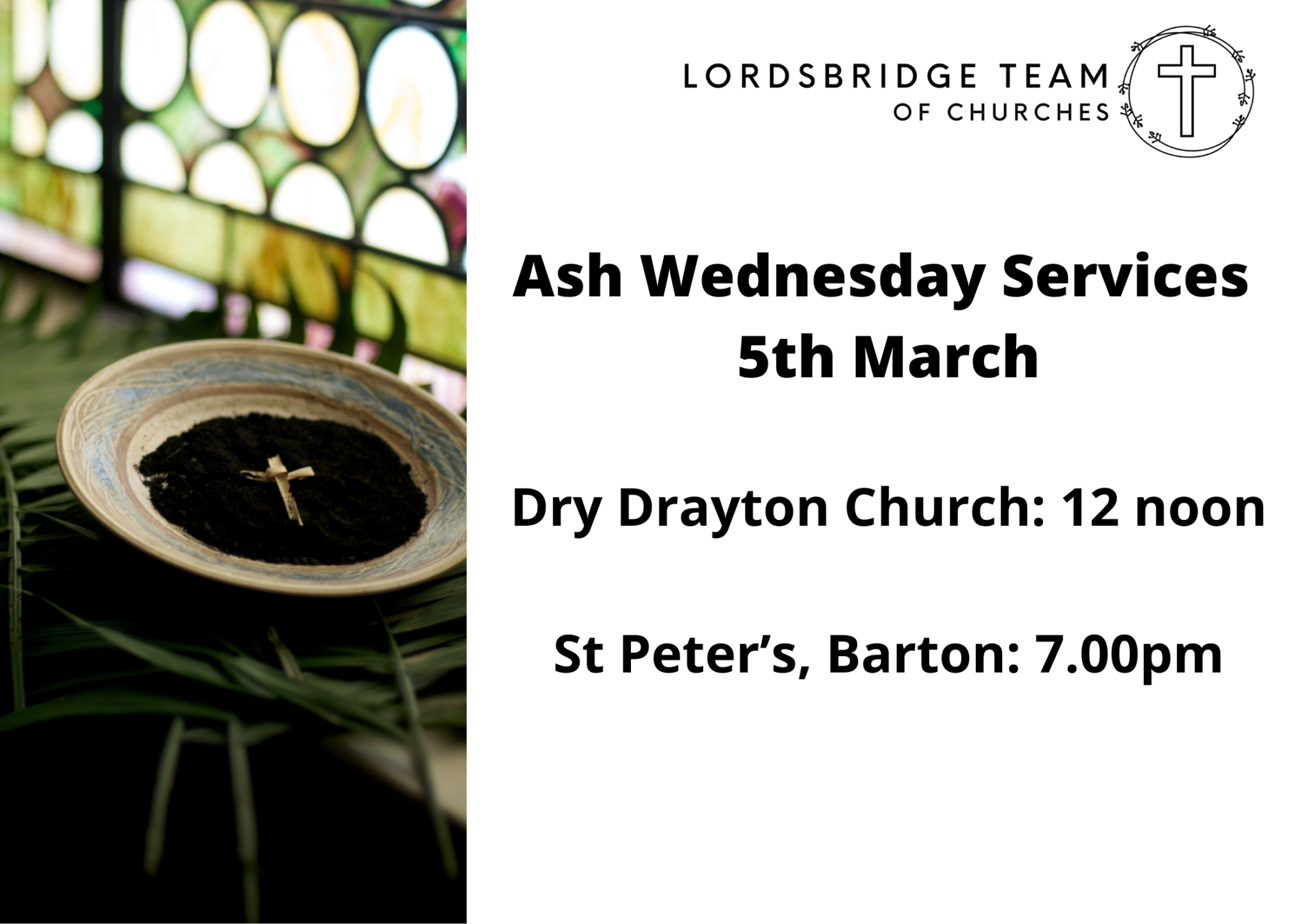Ash Wednesday Services – Lordsbridge Team